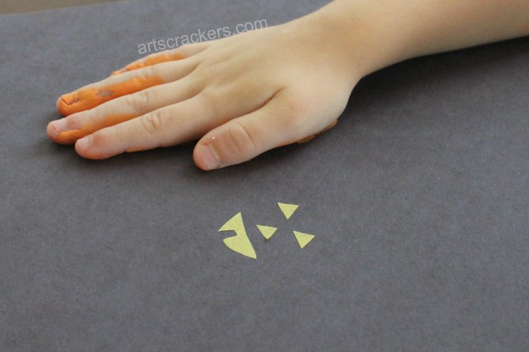 Fall/Halloween Handprint Jack-O-Lantern Pumpkin Art