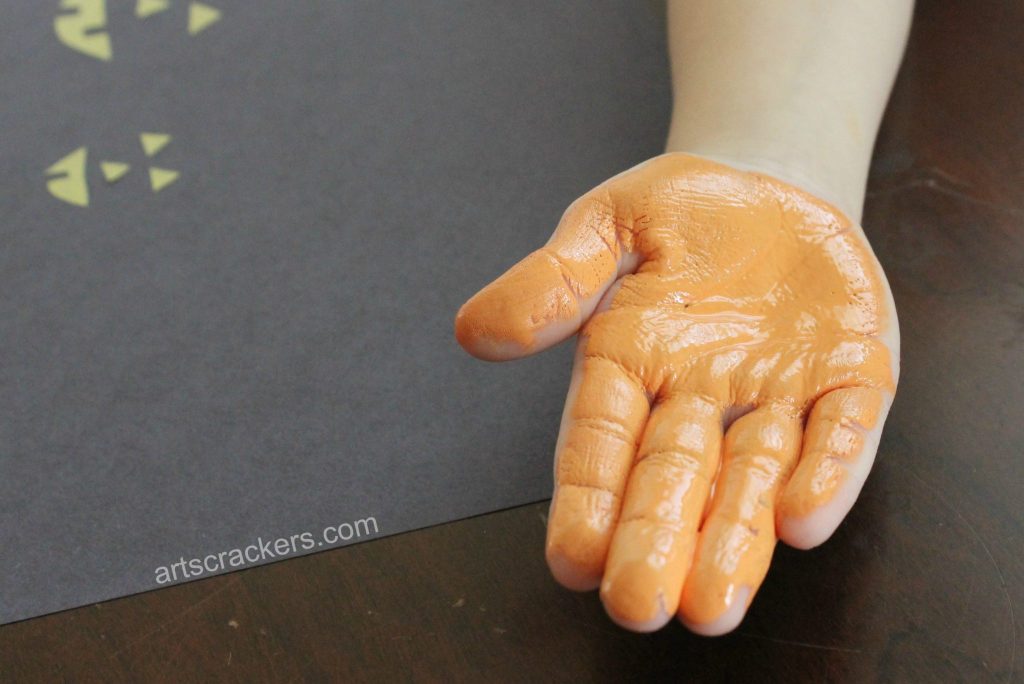 Fall/Halloween Handprint Jack-O-Lantern Pumpkin Art