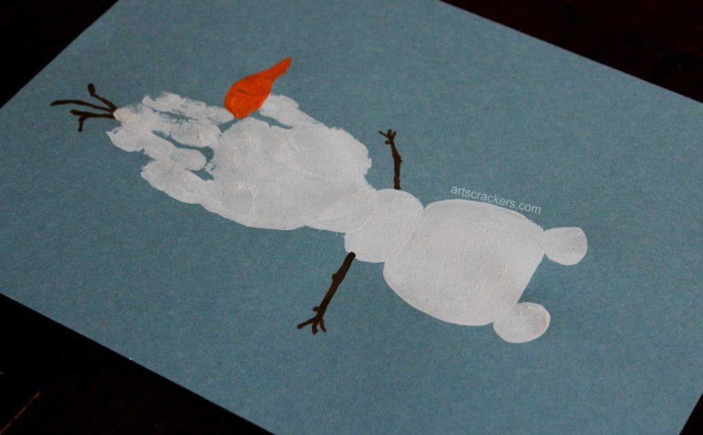 Frozen-Inspired Handprint Olaf and Winter Shadow Box