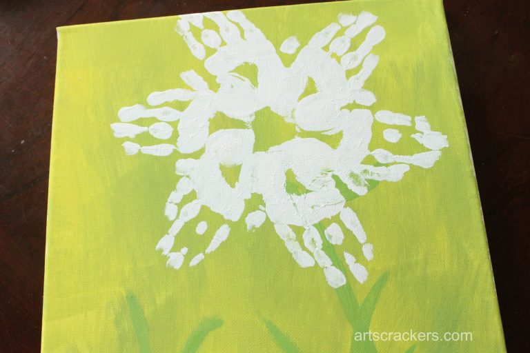 Handprint Flowers Canvas Wall Art | Step-by-Step Tutorial