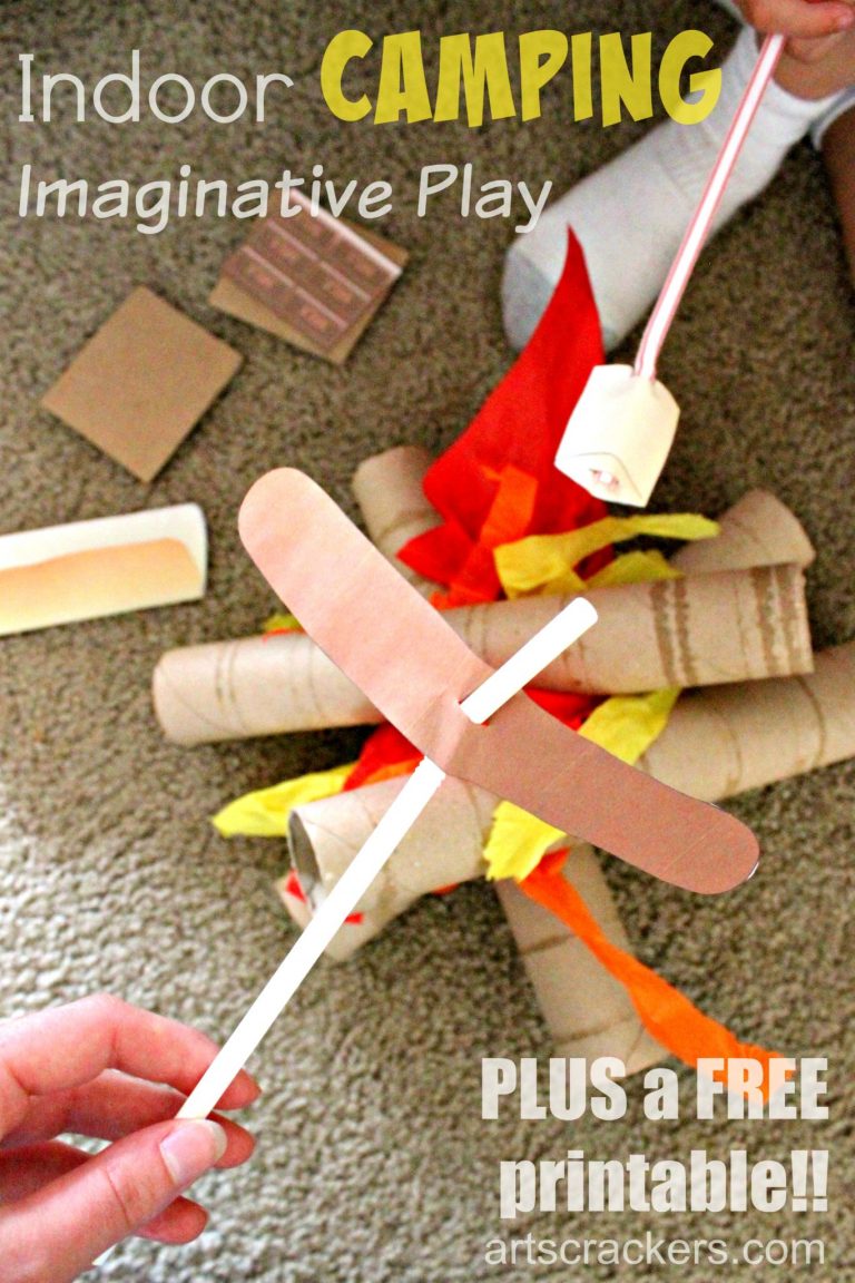 Indoor Camping Imaginative Play and FREE Printable