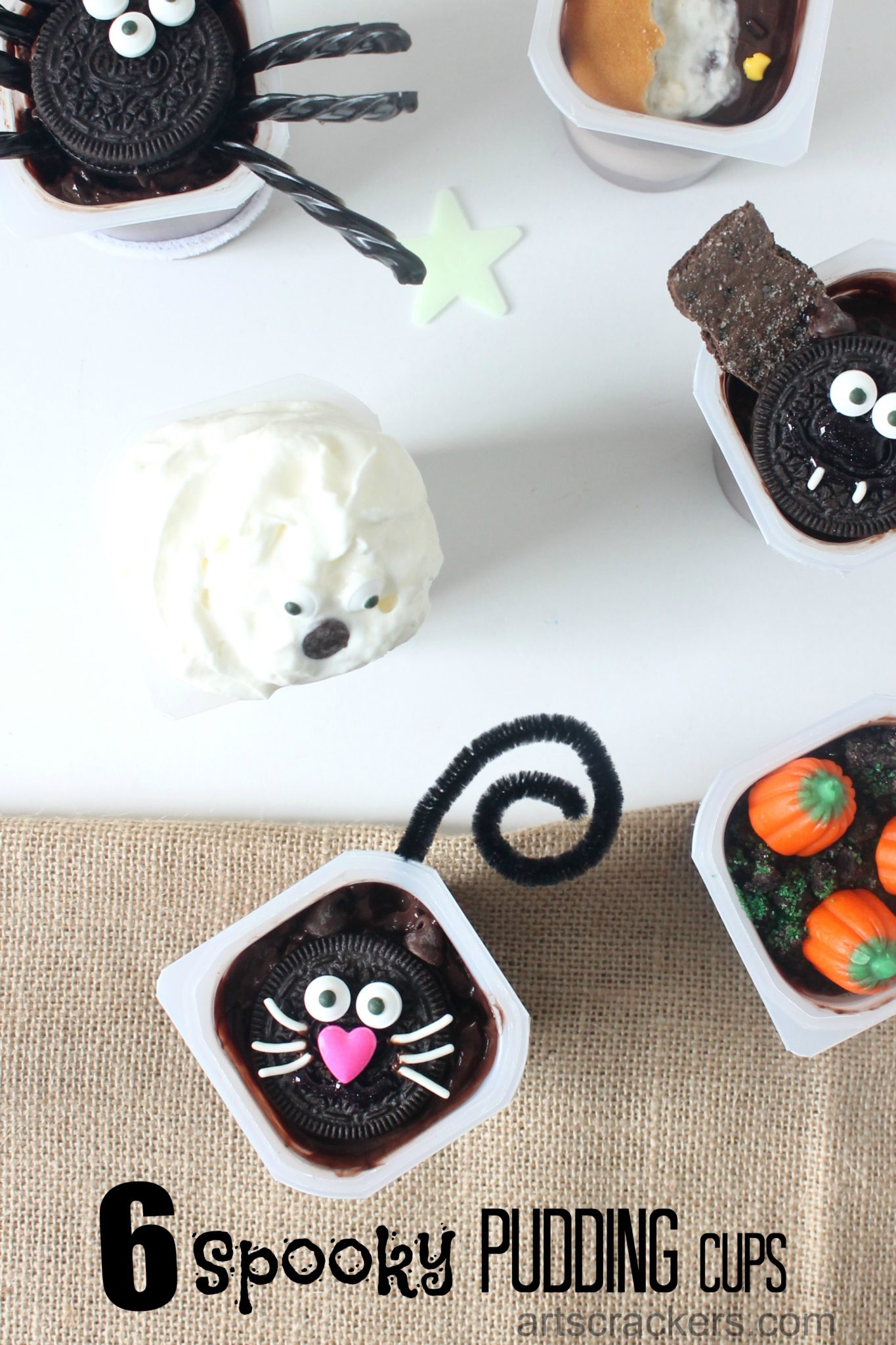 6 Pudding Cup Ideas for Halloween