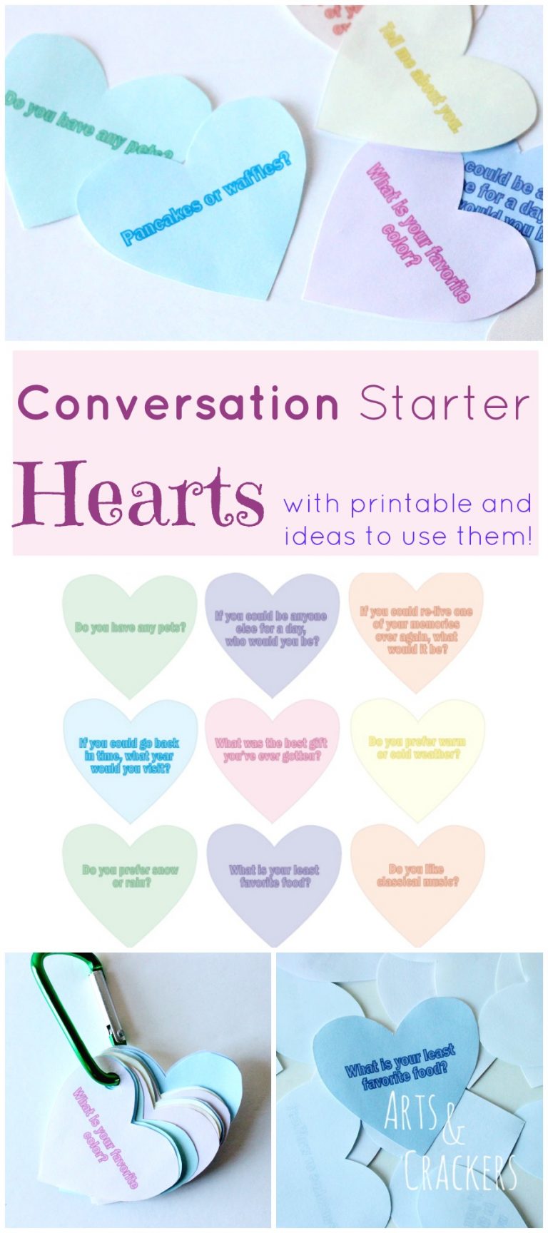 Printable Conversation Starter Hearts