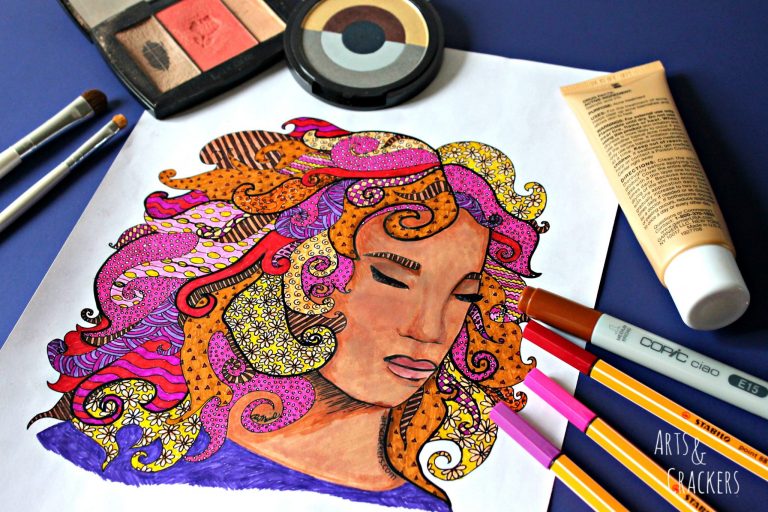 FREE Fab Faces Adult Coloring Page