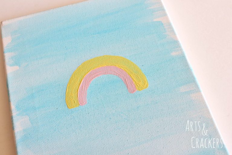 DIY Rainbow Button Canvas Art