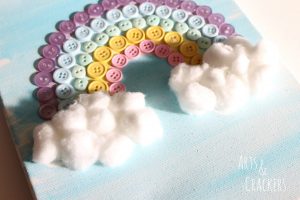 DIY Rainbow Button Canvas Art