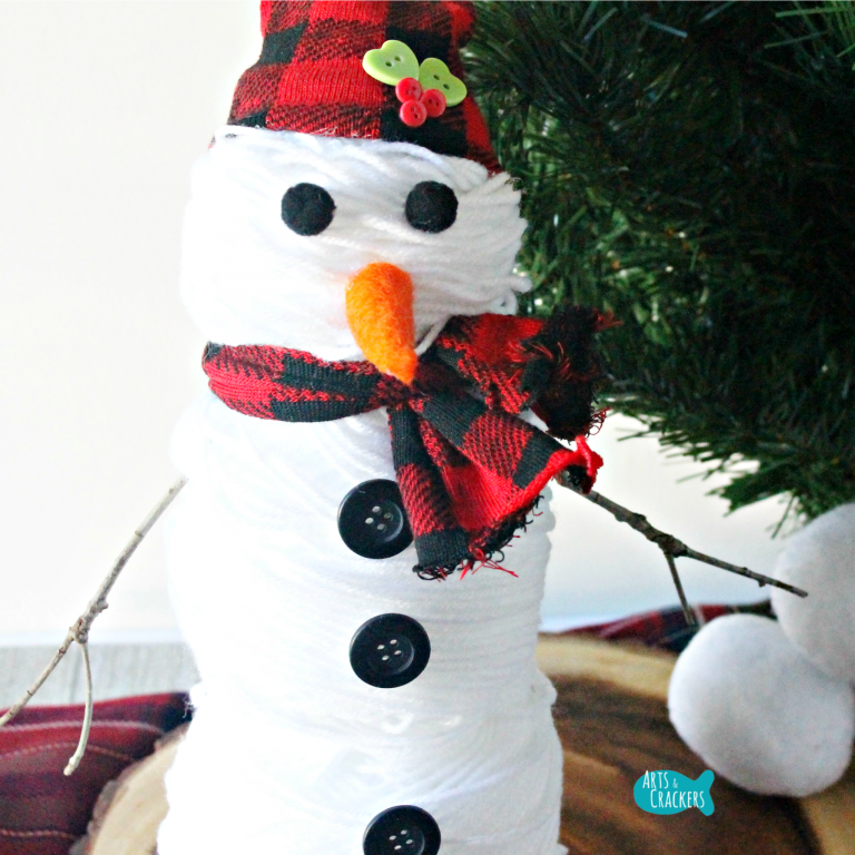 No-Knit, No-Sew Cute Snowman Craft Tutorial | Yarn Ball Snowman