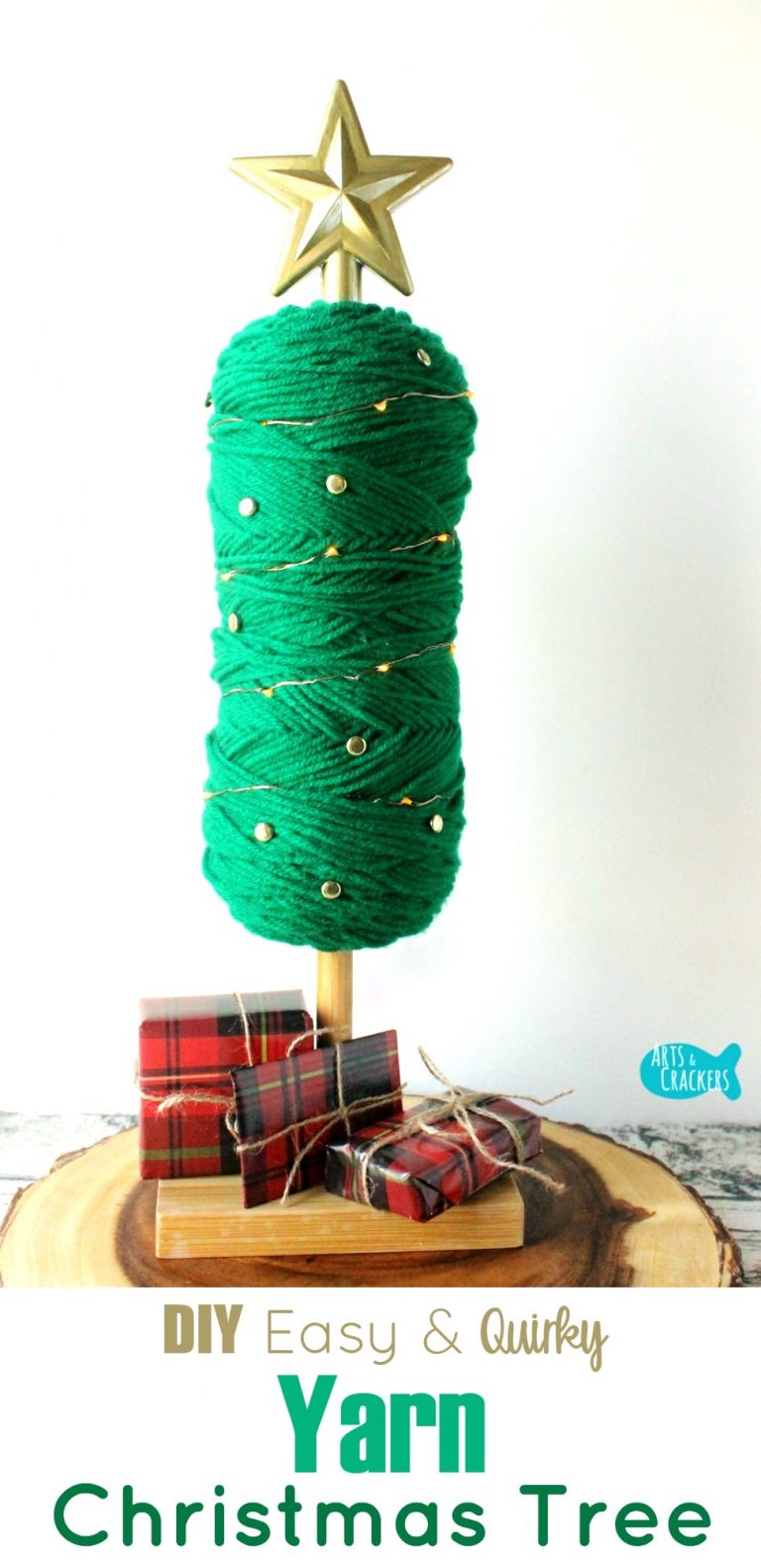 Easy No-Sew DIY Yarn Christmas Tree Holiday Home Decor