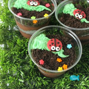Ladybug Dirt Cups Spring Pudding Snack Idea