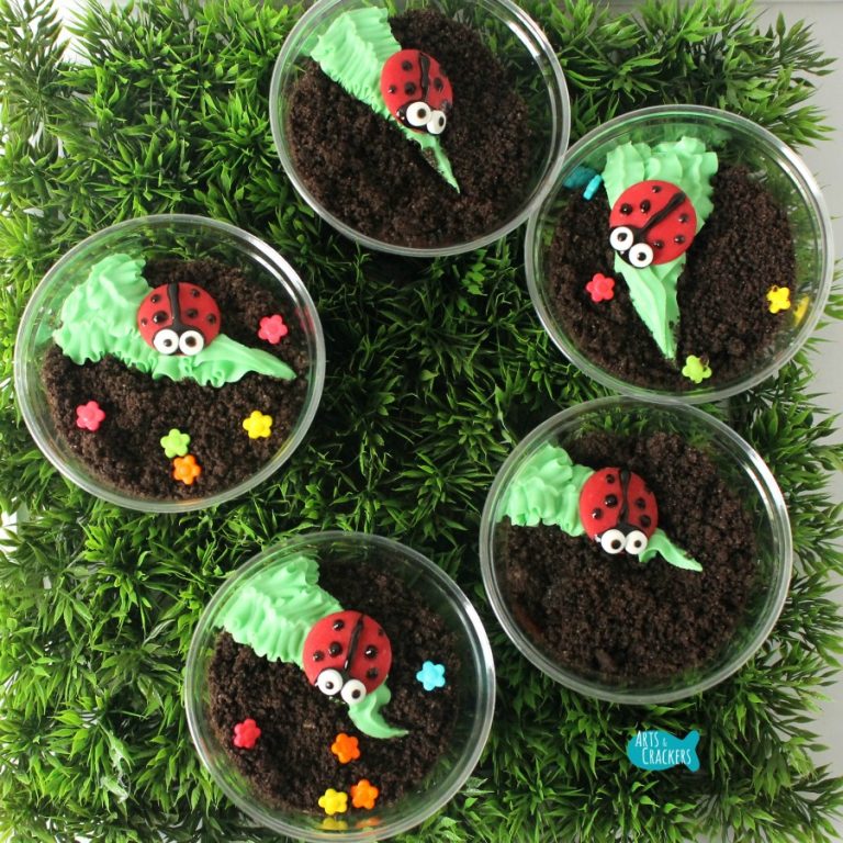 Ladybug Dirt Cups Spring Pudding Snack Idea