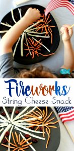 String Cheese Fireworks 4th of July Snack Idea for Kids