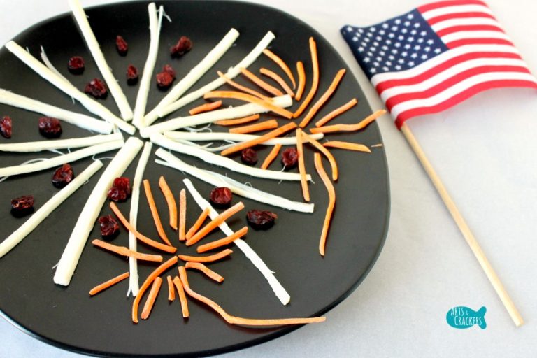 String Cheese Fireworks 4th of July Snack Idea for Kids