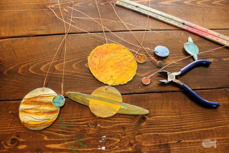 DIY Glow-in-the-Dark Solar System Mobile - Shrink Art Template