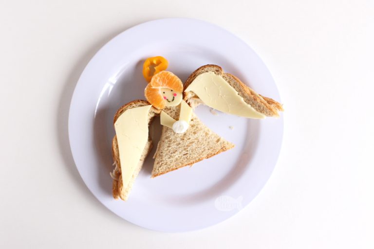 Angel Sandwich Christmas Lunch Idea for Kids