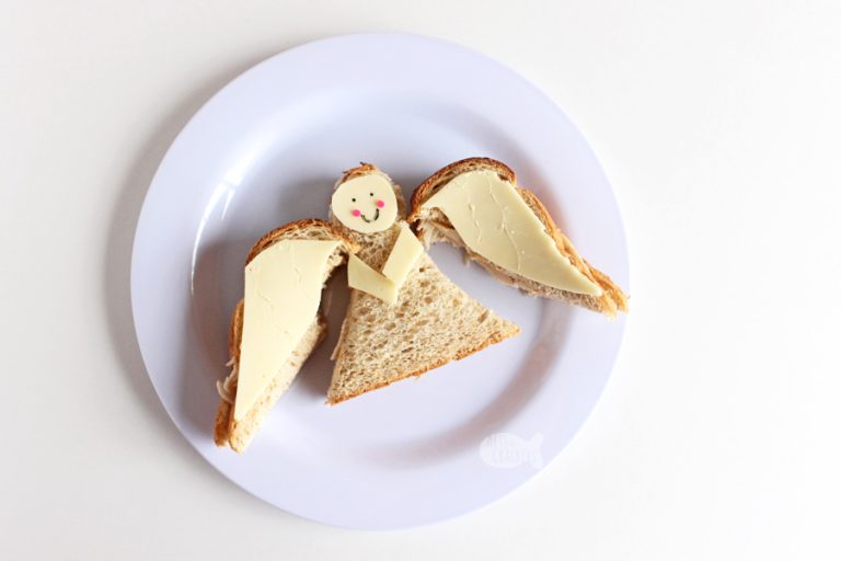 Angel Sandwich Christmas Lunch Idea for Kids