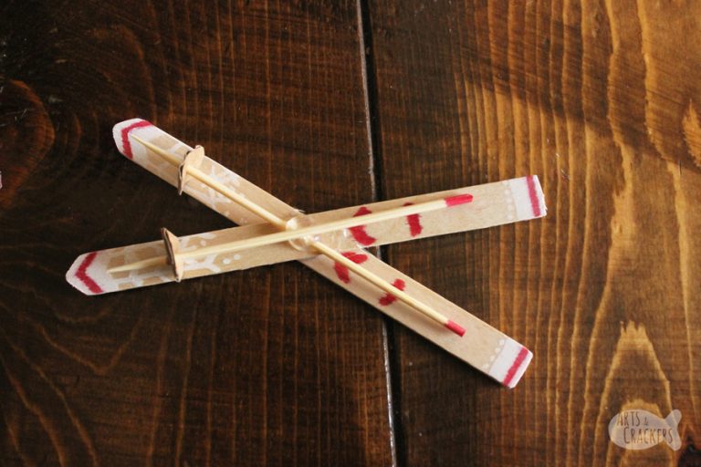 DIY Craft Stick Snow Ski Ornament Adult or Kid-Made Craft