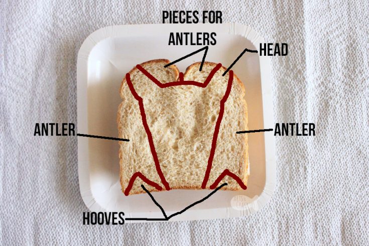 Cute Reindeer Sandwich Christmas Lunch Idea for Kids