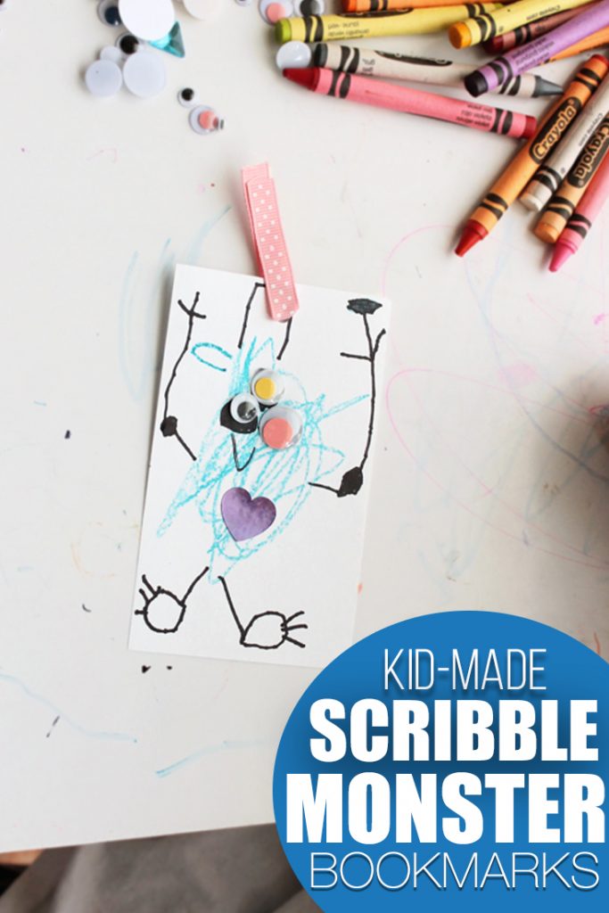 Kid Made Scribble Monster Bookmarks | Cute Monster Valentines