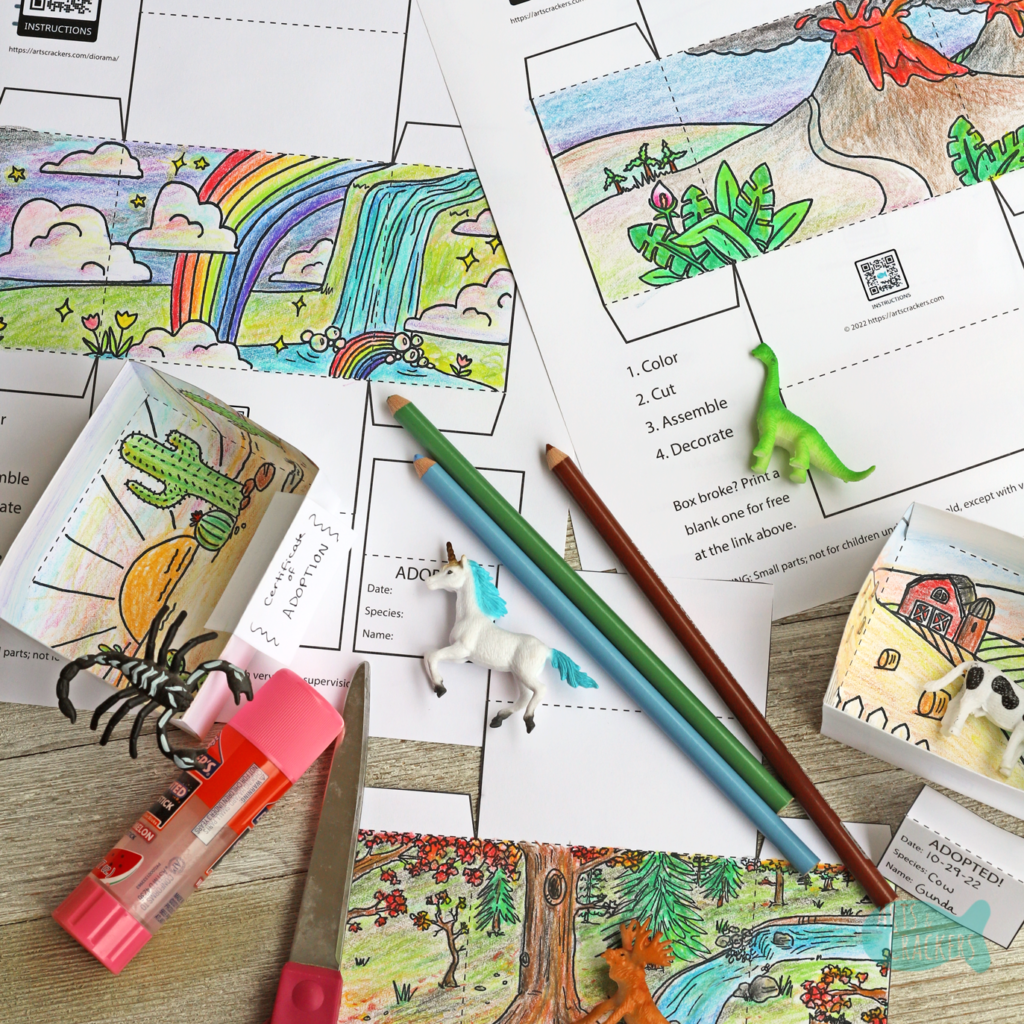Printable 3D Box Diorama — Animal Habitat Craft