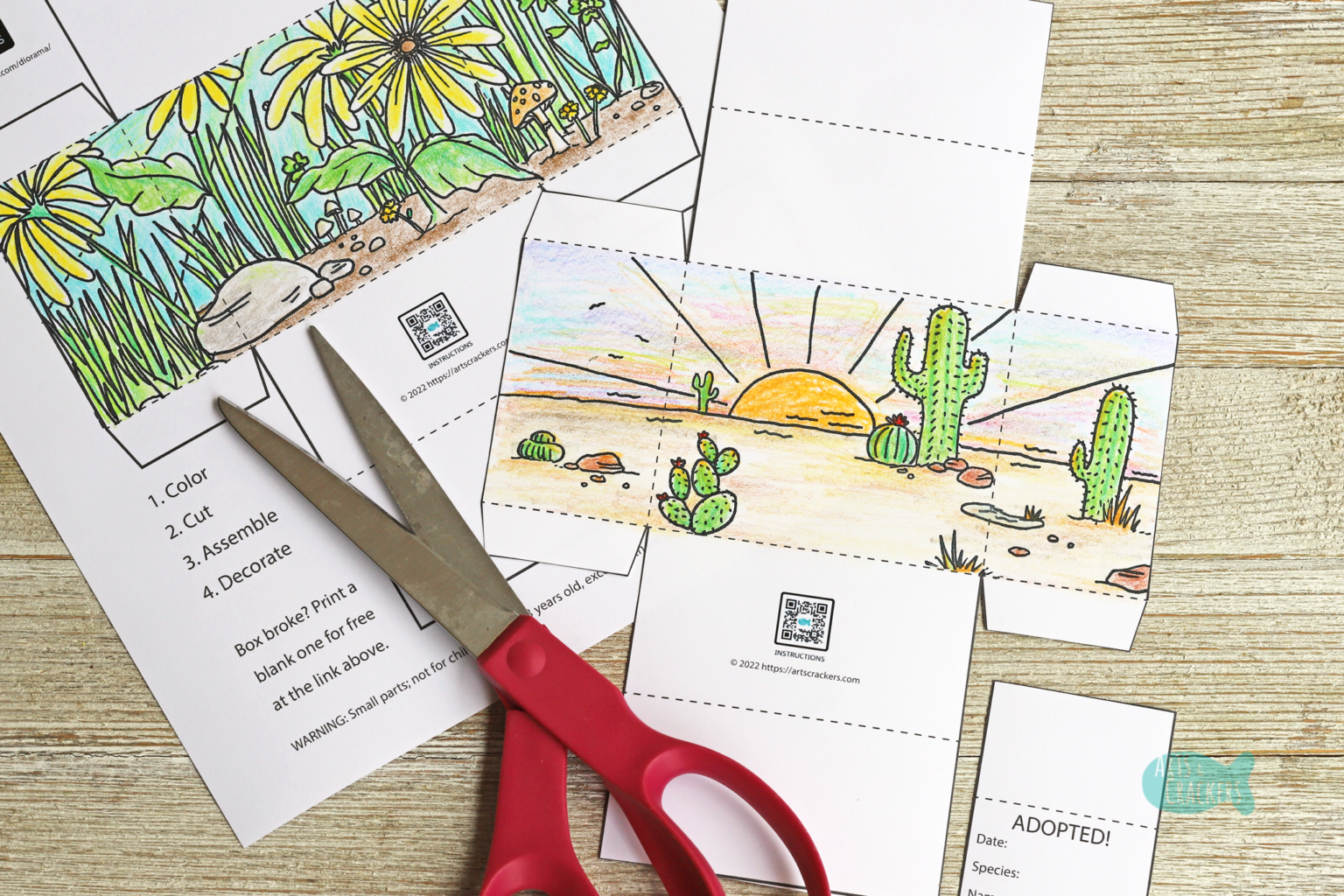 Printable 3D Box Diorama — Animal Habitat Craft